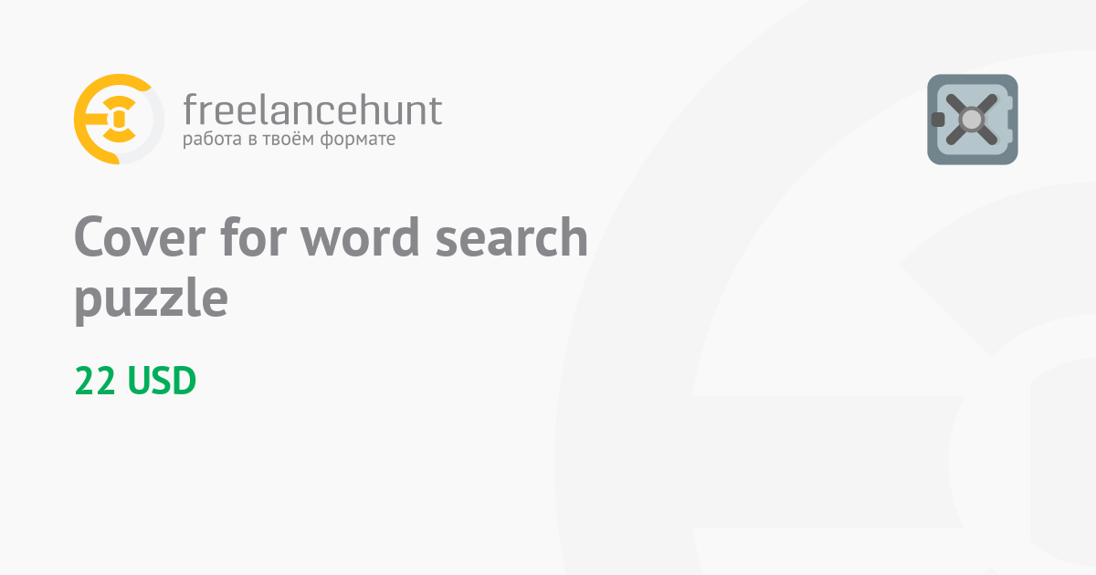 Cover for word search puzzle • Freelance Job in Print Design - posted ...