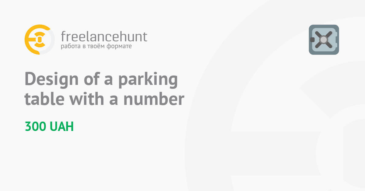 Design of a parking table with a number • Freelance Job in Business ...
