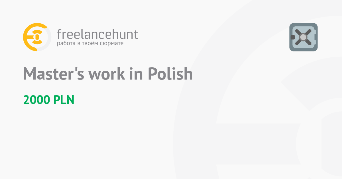 Master's work in Polish • Freelance Job in Tuition - posted October 2 ...