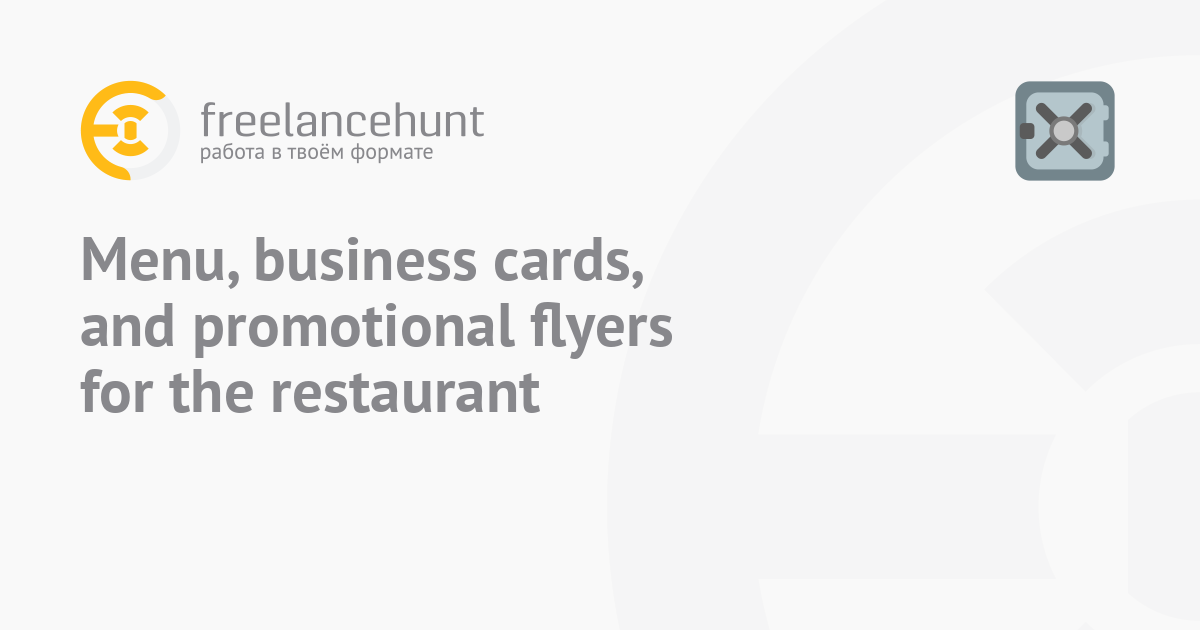Menu, business cards, and promotional flyers for the restaurant ...