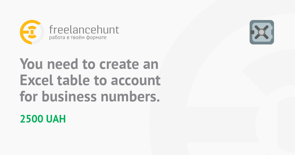 You need to create an Excel table to account for business numbers ...