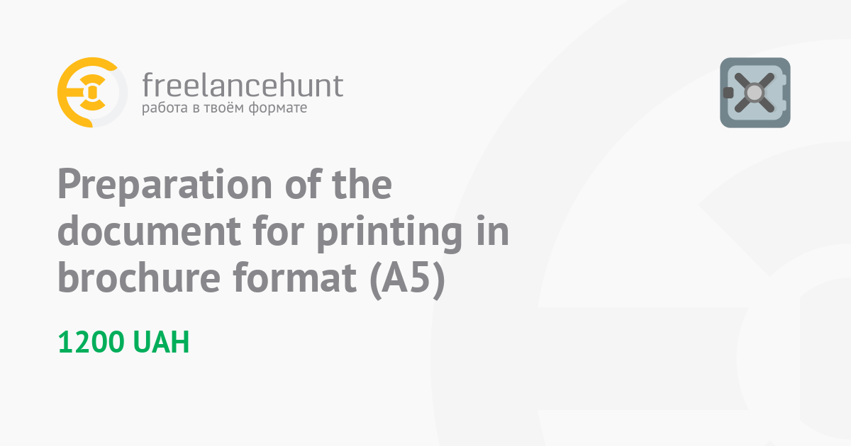 Preparation of the document for printing in brochure format (A5 ...