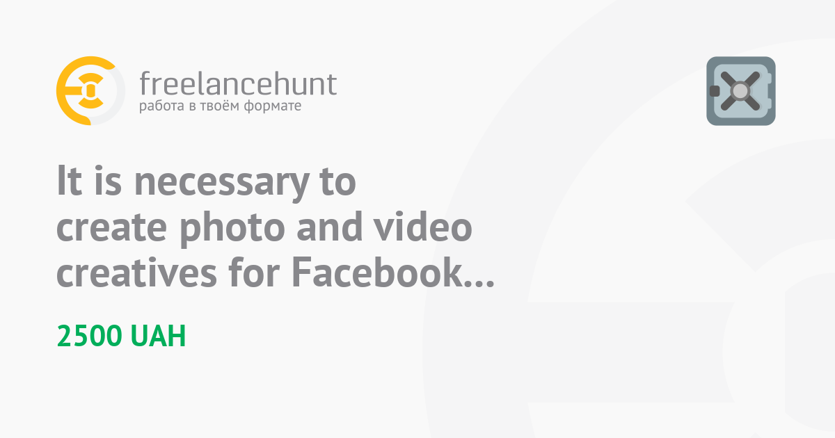 It is necessary to create photo and video creatives for Facebook ...
