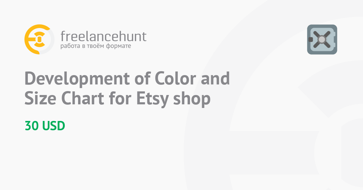 Development of Color and Size Chart for Etsy shop • Freelance Job in ...