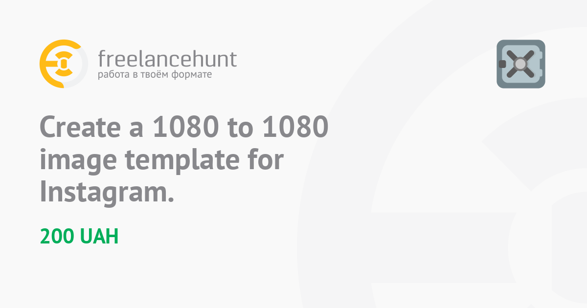 Create a 1080 to 1080 image template for Instagram. • freelance job for ...