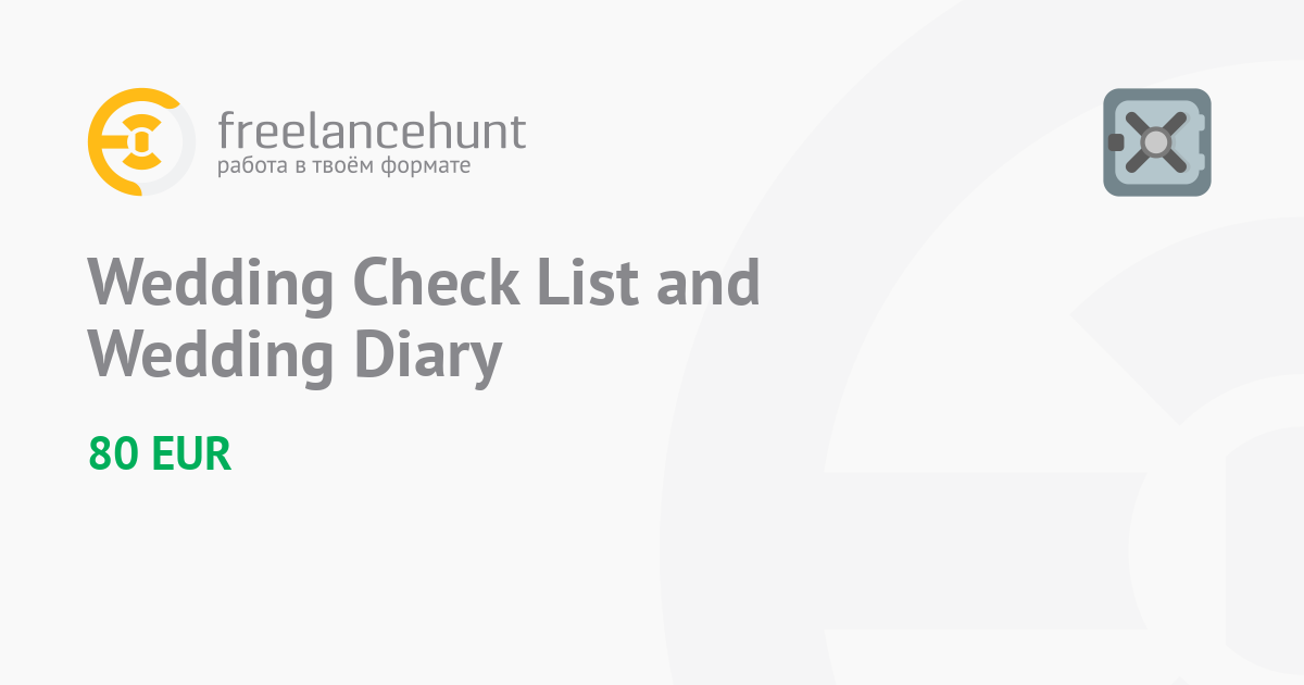 Wedding Check List and Wedding Diary • Freelance Job in Infographics ...