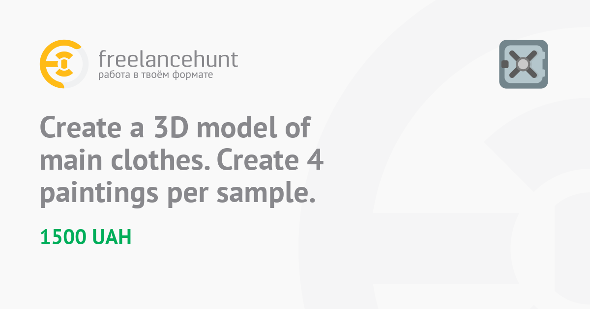 Create a 3D model of main clothes. Create 4 paintings per sample ...