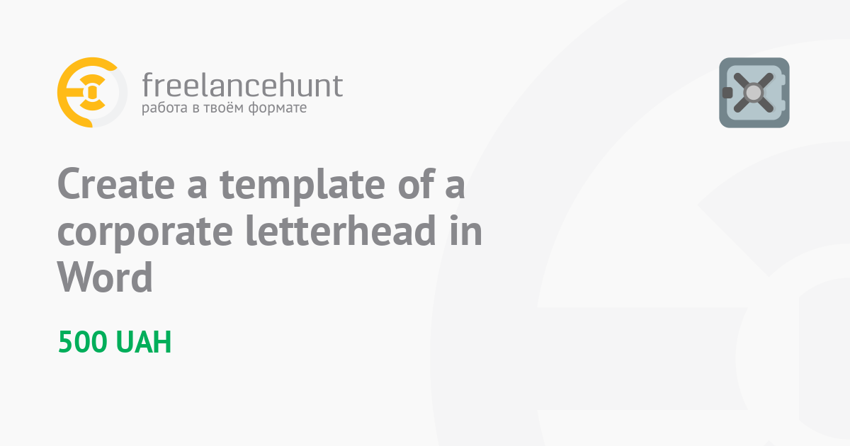 Create a template of a corporate letterhead in Word • freelance job for ...